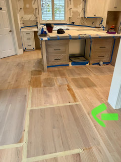 Updated post! Wall color to tone down pink red oak floor