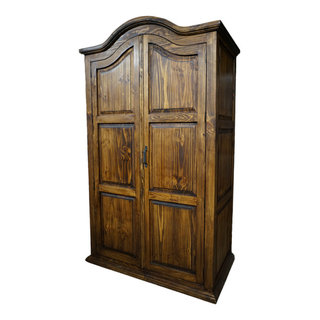 Rustic Paneled Solid Wood Armoire Wardrobe - Traditional - Armoires And ...