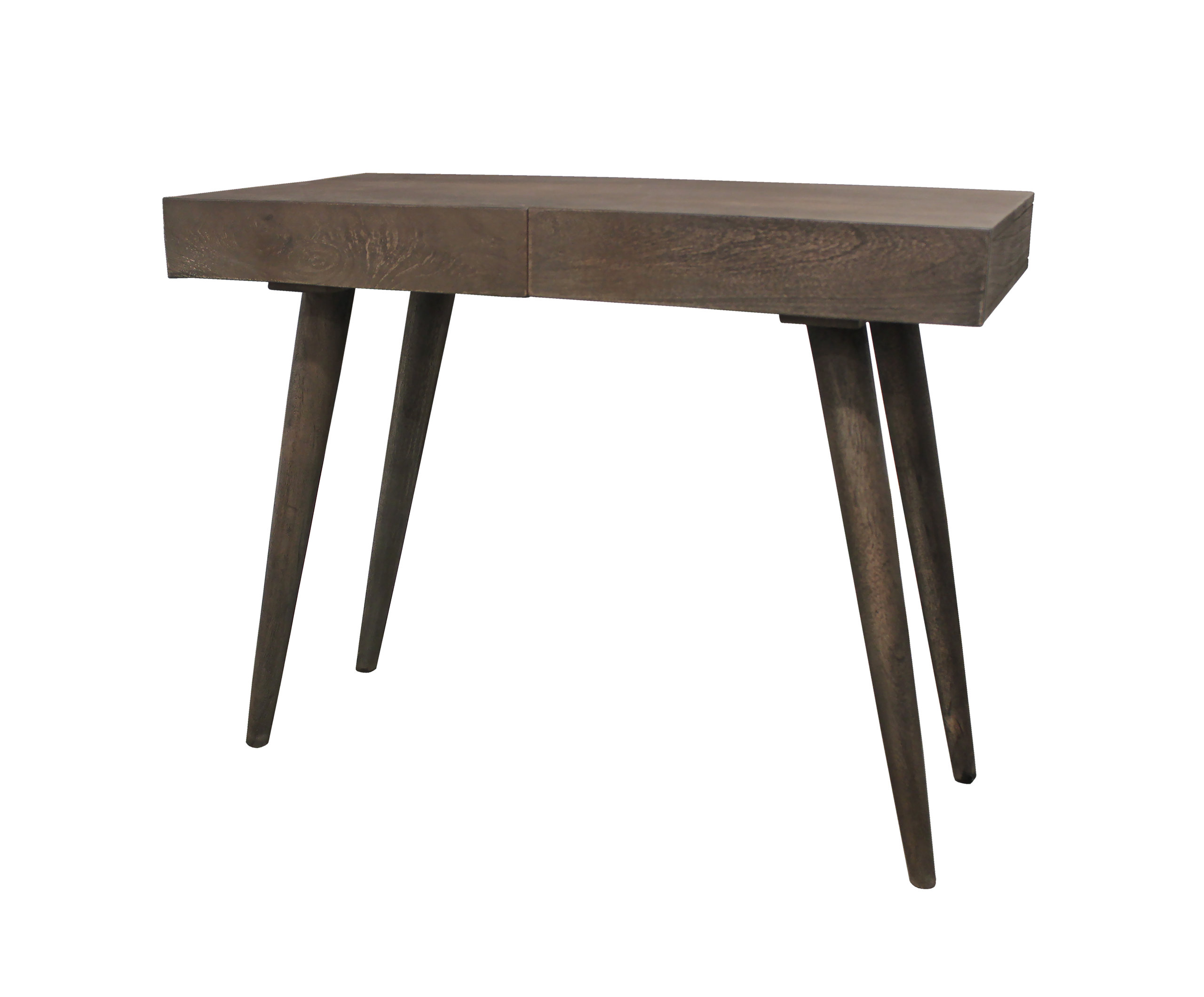 Benedict Gray Acacia Solid Wood 2 Drawer Desk - Midcentury - Desks And ...