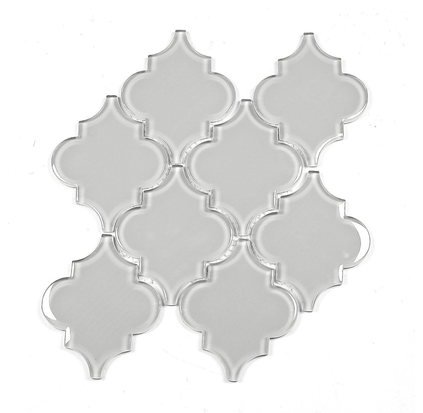 10"x10" Arabesque Waterjet Glass Mosaic Wall Tile,Gray - Contemporary ...