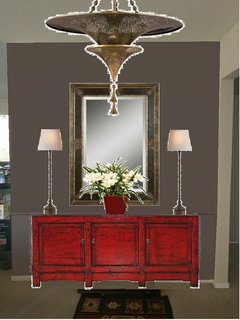 Decorating wall opposite entry door