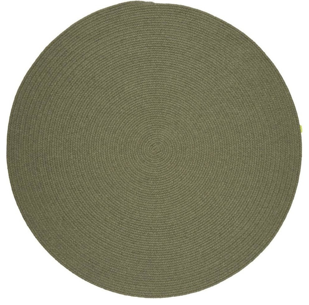 Solid Wool Rug, Moss Green, 4' Round, 4' Round - Farmhouse - Area Rugs ...