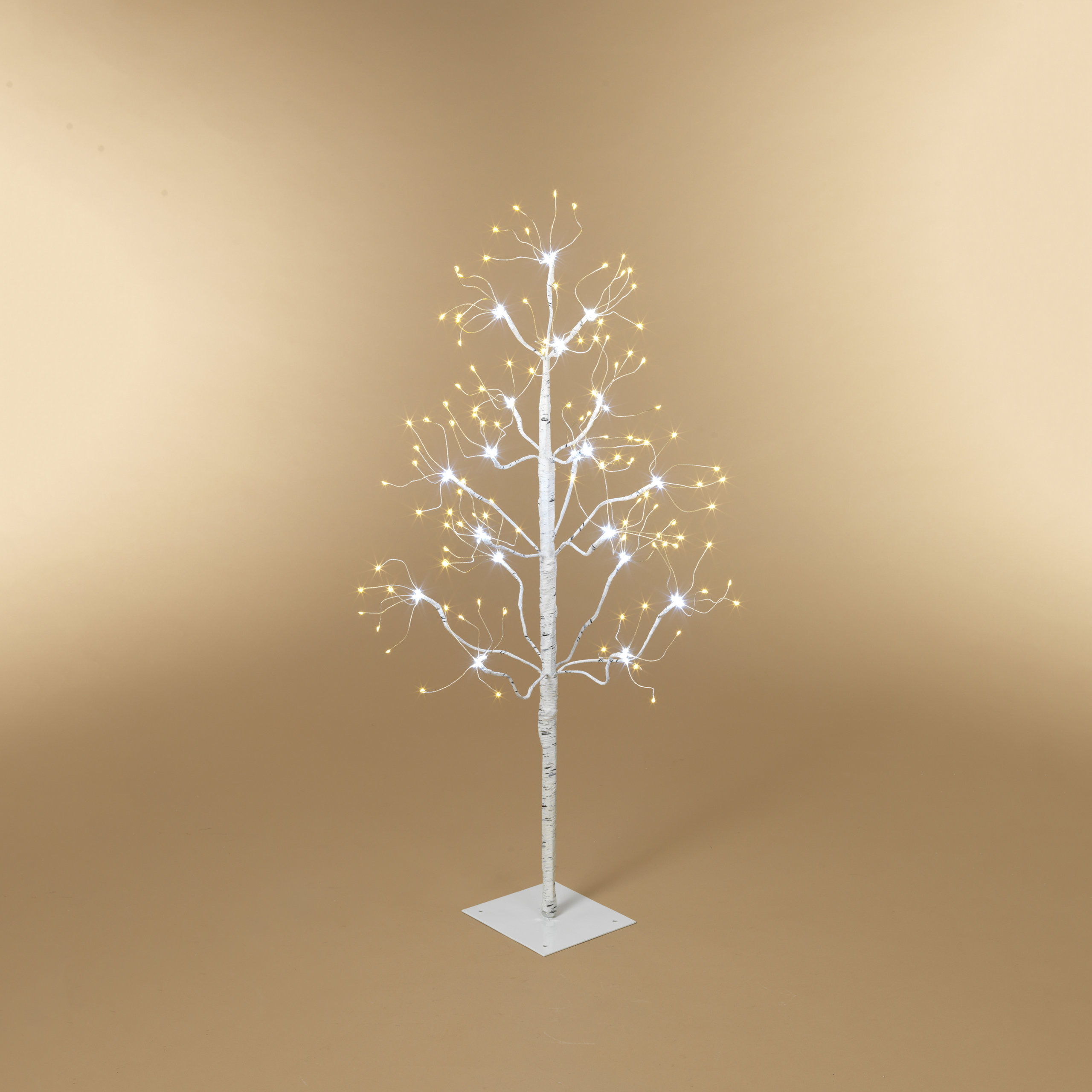 36" White Electric Birch Tree, Lights - Artificial Plants And Trees ...