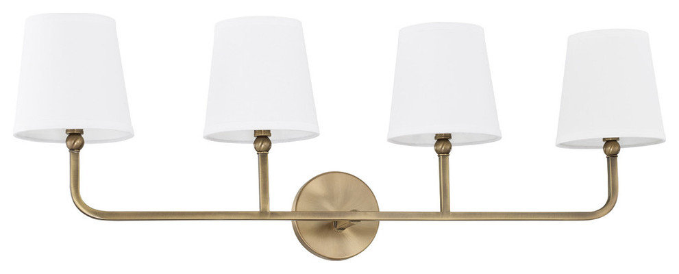 Capital Lighting Dawson 4-Light Vanity 119341AD-674, Aged Brass ...