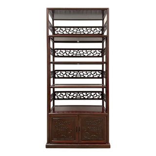 Consigned 20th Century Chinese Hand Carved Rosewood Book Shelf/Display ...