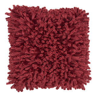 Mina Victory Sofia Velvet Sponge Finger 20" x 20" Burgundy Indoor Throw ...