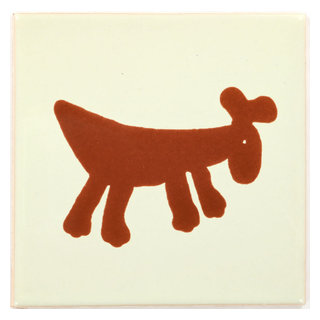 4.25"x4.25" Talavera Mexican Handmade Ceramic Tile, Pictograph 4, Set ...