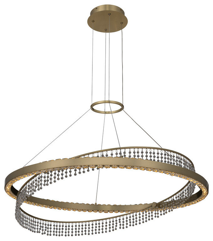 Saturno 36" LED Pendant in Brushed Brass - Contemporary - Pendant ...