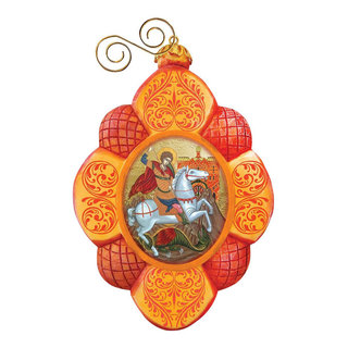 Hand Painted Saint George Scenic Ornament - Traditional - Christmas ...