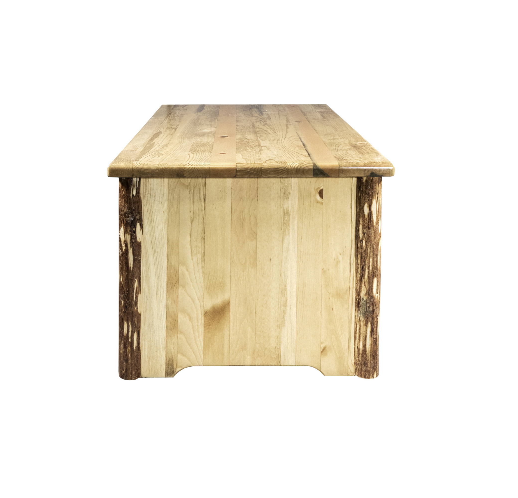 Montana Log Wood Coffee Table With 2 Drawers In Stain And Lacquer ...