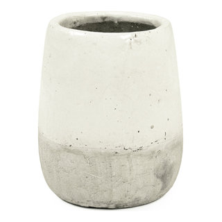 Medium White Stone Vase - Farmhouse - Vases - by Zentique, Inc. | Houzz