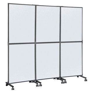 Modern Room Divider, Metal Frame With Wheels & Polyester Panels ...