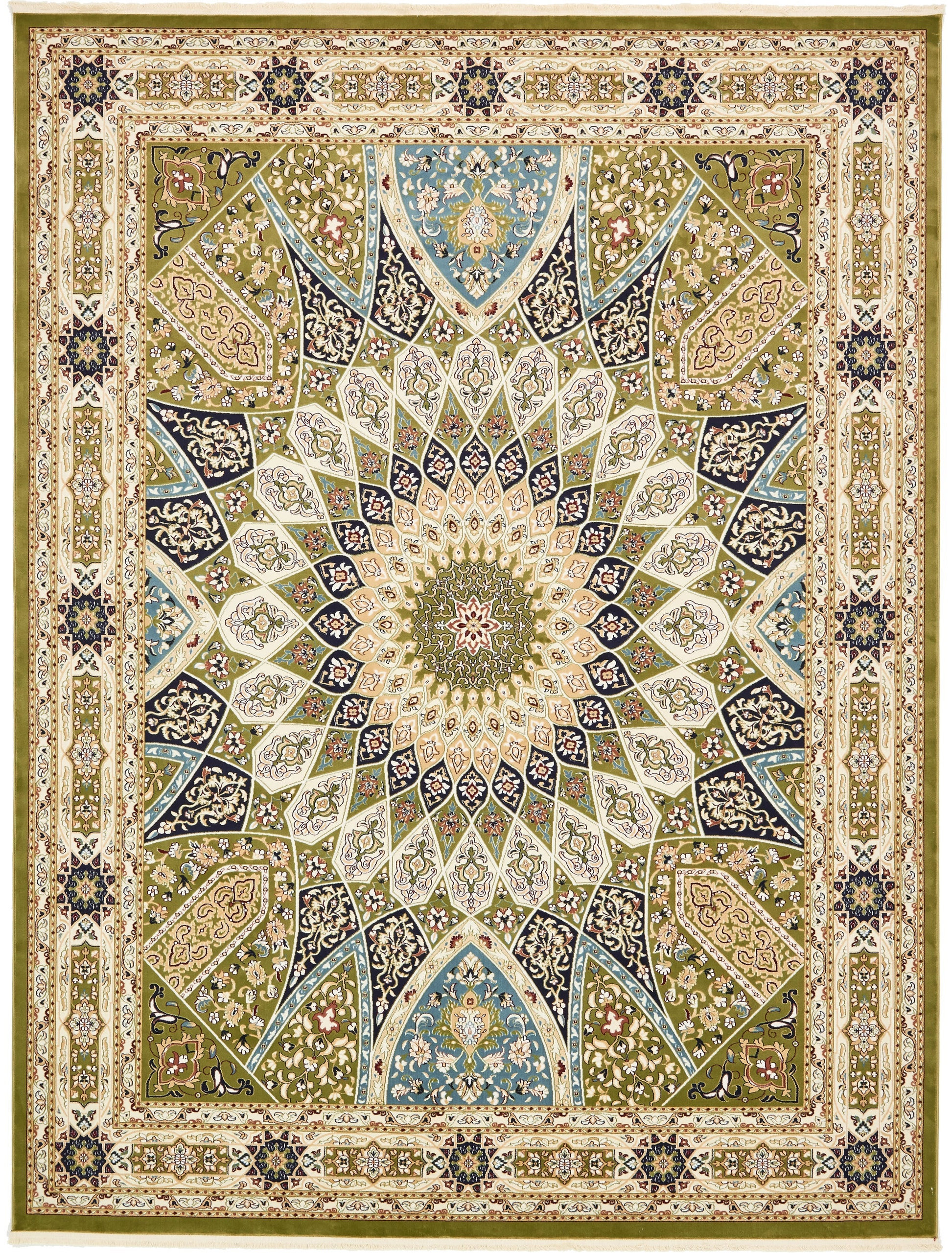 Rug Unique Loom Narenj Green Rectangular 10' 0 x 13' 0 - Traditional ...