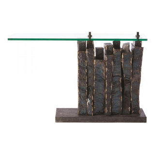 Queue Brass Braising Torched Console - Industrial - Console Tables - by ...