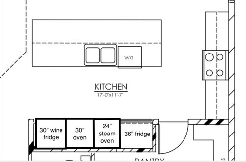 Stacked or side-by-side wall ovens and help with kitchen layout.