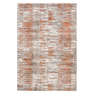 Nuloom Sammy Abstract Fringe Rug, Rust, 5' 3" x 7' 7" - Contemporary ...