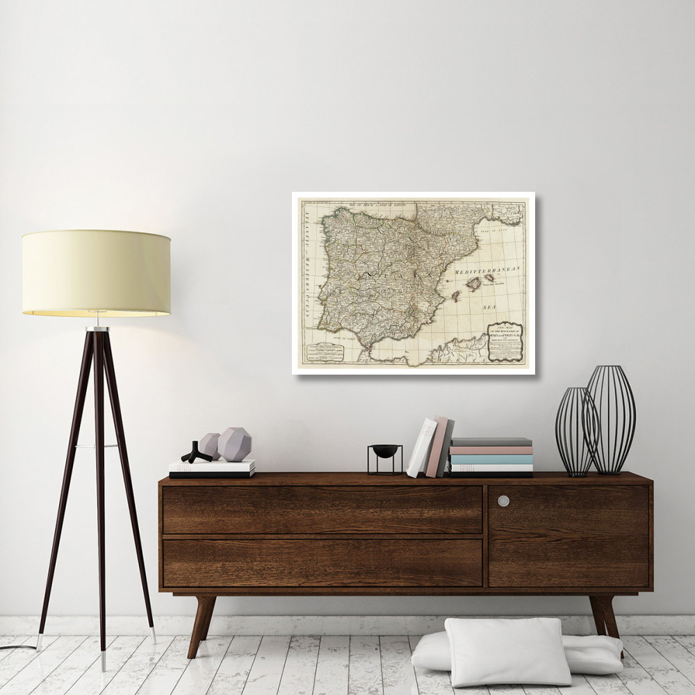 "A new map of the Kingdoms of Spain and Portugal, 1790" Paper Art, 24 ...