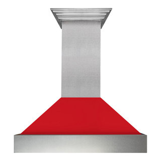 30" DuraSnow Stainless Steel Range Hood With Red Matte Shell, 8654RM-30 ...
