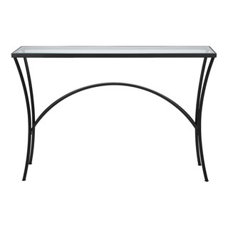 Uttermost Alayna Black Metal & Glass Console table - Transitional ...
