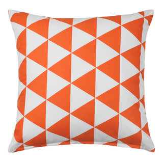 Orange Triangle Pattern Decorative Throw Pillow Cover, 12"x20 ...
