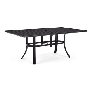 Slat Top Rectangular Dining Table, 73 - inch wide - Transitional ...