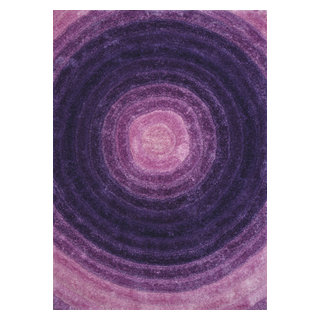 HomeRoots 63" x 86" Violet Polyester Area Rug, 63" x 86" x 1.2 ...