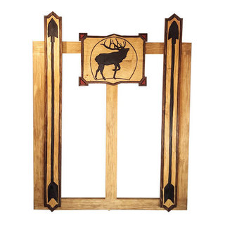 Screen Door Kit Hand Carved Wood, Silhouette Arrow and Deer, Red, 32 ...