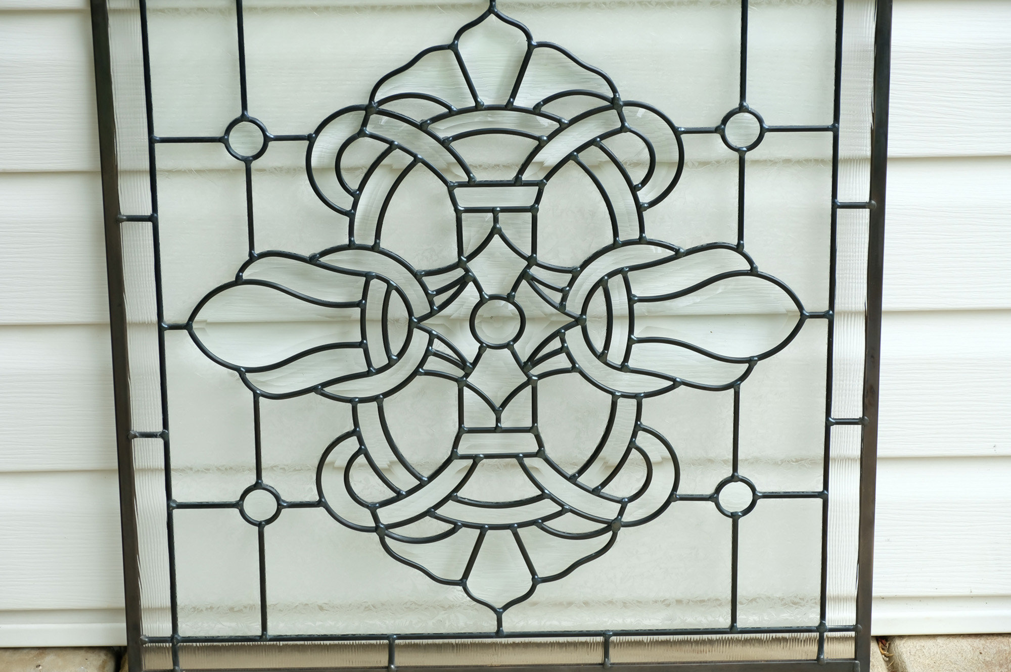Handcrafted All Clear Beveled glass window panel 24" x 24 ...