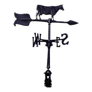 Cow Accent Weathervane, Black, 24" - Farmhouse - Weather Vanes - by ...