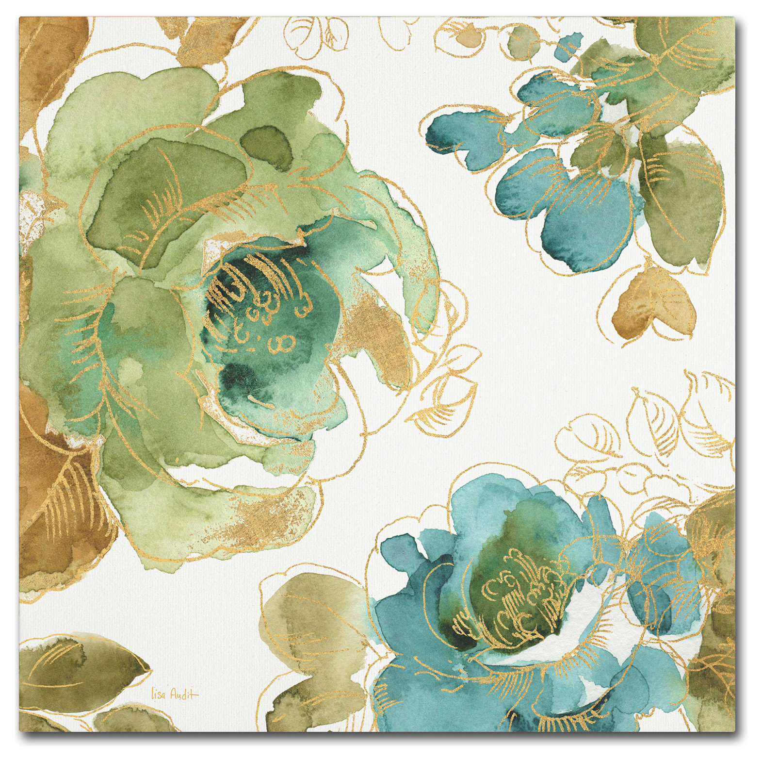 Lisa Audit 'My Greenhouse Roses II' Canvas Art, 14"x14" - Contemporary ...