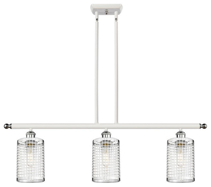 Innovations Nestbrook 3Lt 36" Stem Island, White/Chrome - 516-3I-WPC ...