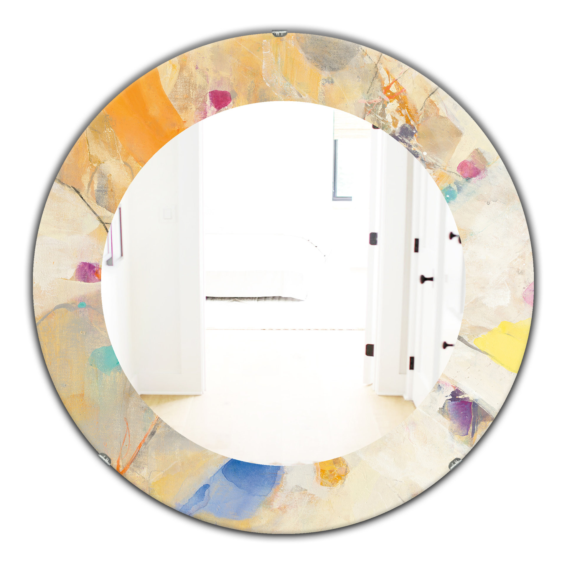 Designart Spring Minimalist Confetti Ii Frameless Oval Or Round Wall ...