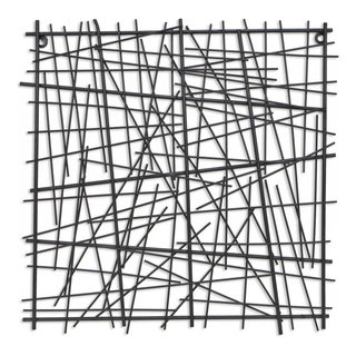 HomeRoots Black Metal Abstract Linear Array Wall Art Decor - Industrial ...