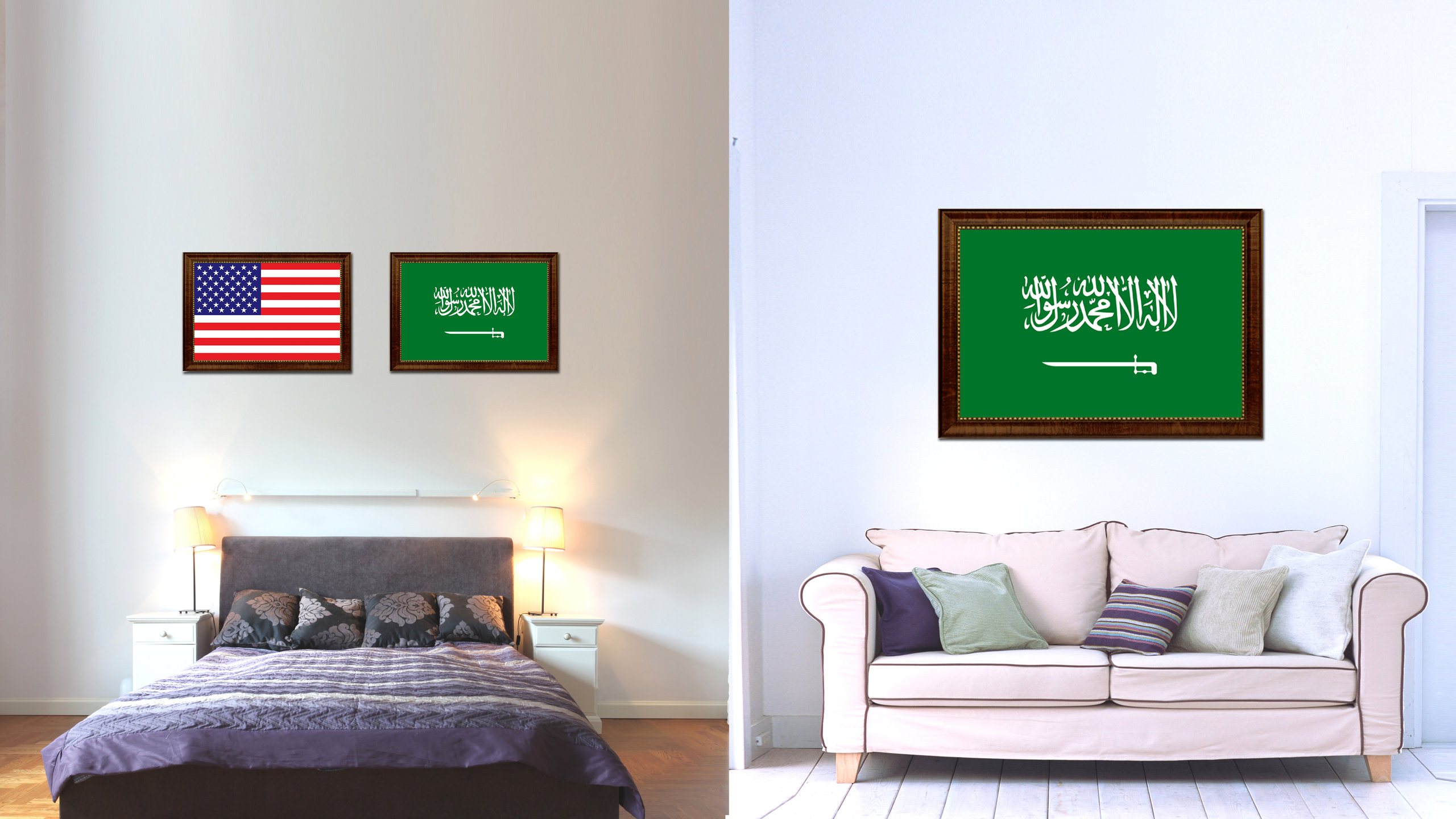 Saudi Arabia Country Flag Canvas Print, 15"x21", 19"x27" - Traditional ...