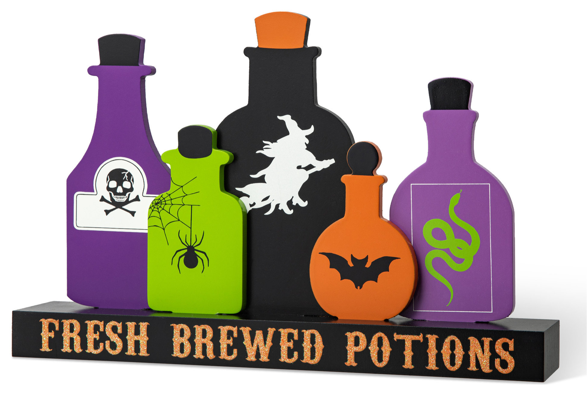 14"L Halloween Poison Bottles Table decor - Traditional - Holiday ...