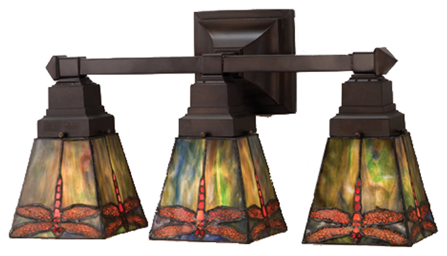20"W Prairie Dragonfly 3 LT Vanity Light.609 - Victorian - Bathroom ...