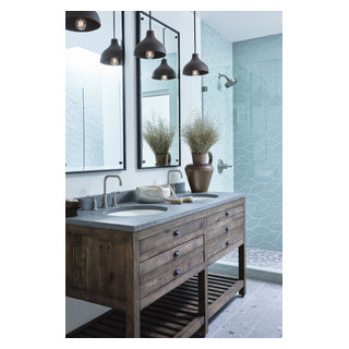 Sea Glass Picket Braid Shower - Beach Style - Bathroom - San Francisco ...