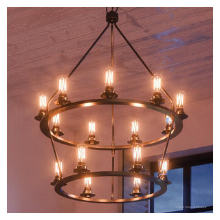 Luxury Industrial Chandelier, 36, Charcoal Finish - Industrial ...