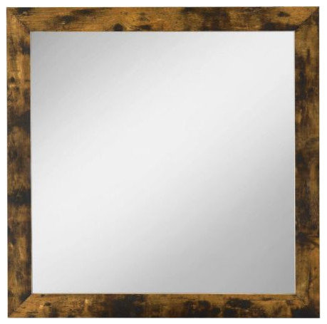 35" Rustic Oak Rectangle Dresser Mirror Mounts To Dresser With Frame ...