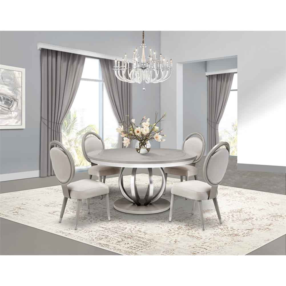 MICHAEL AMINI Eclipse 5-Piece Engineered Wood Dining Set in Moonlight ...