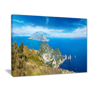 "Capri Island in Italy" Photography Canvas Print, 20"x12" - Beach Style ...