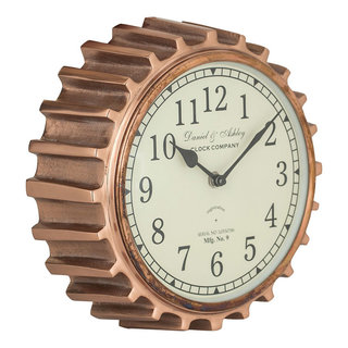 Aged Copper Clock - Industrial - Wall Clocks - by GwG Outlet | Houzz