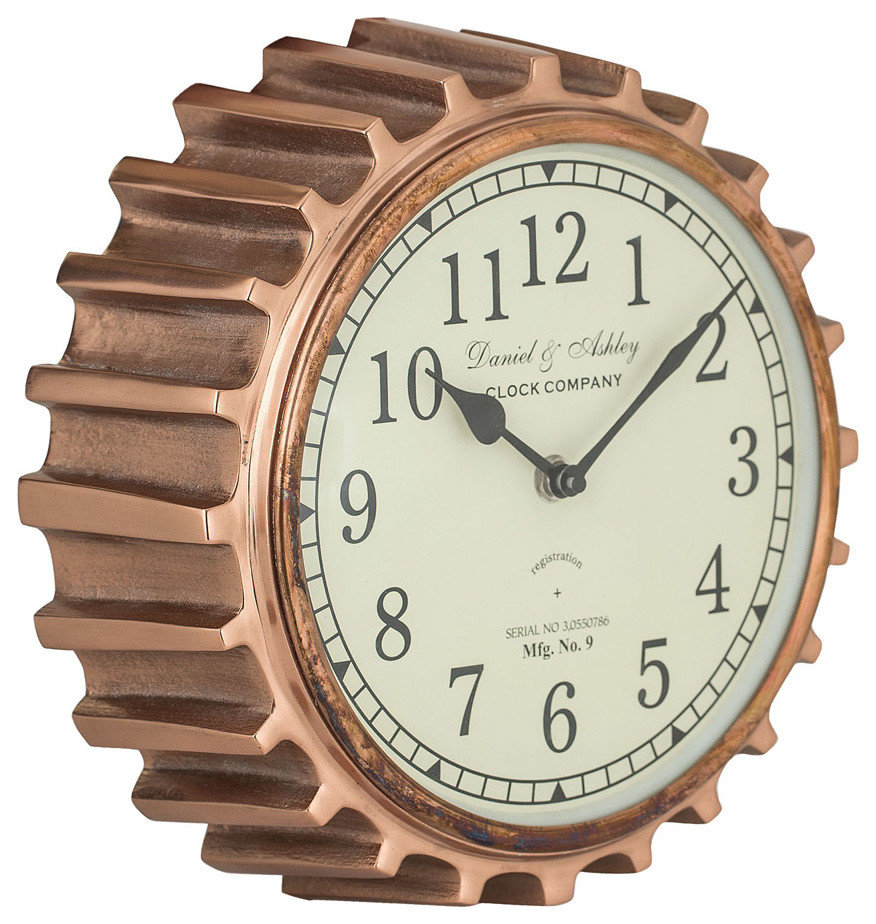 Aged Copper Clock - Industrial - Wall Clocks - by GwG Outlet | Houzz