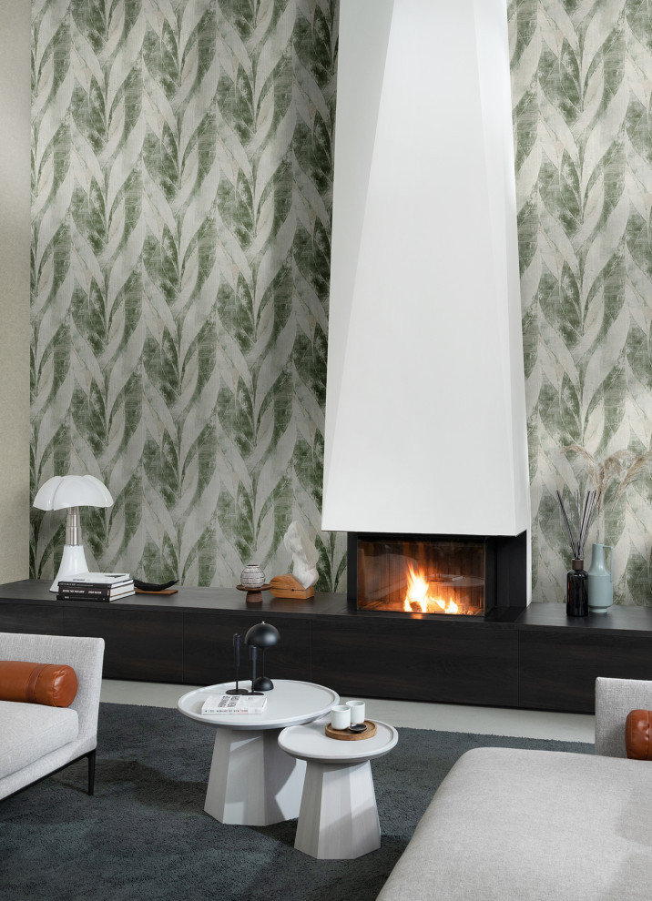 Blake Moss Leaf Wallpaper Sample, Swatch - Contemporary - Wallpaper ...