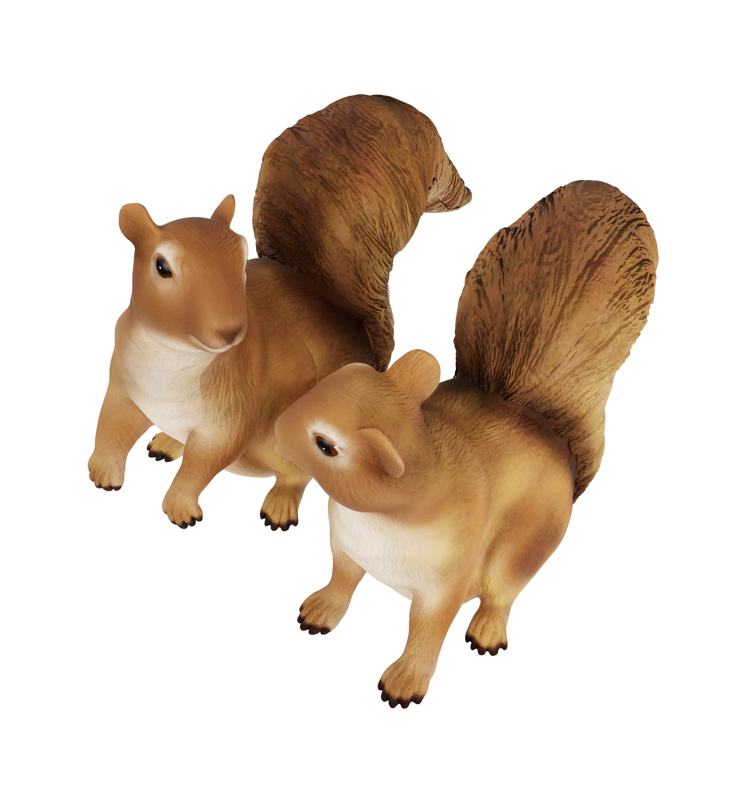 2 Squirrel Statues-Resin Animal Figurines for Outdoor Lawn and Garden ...