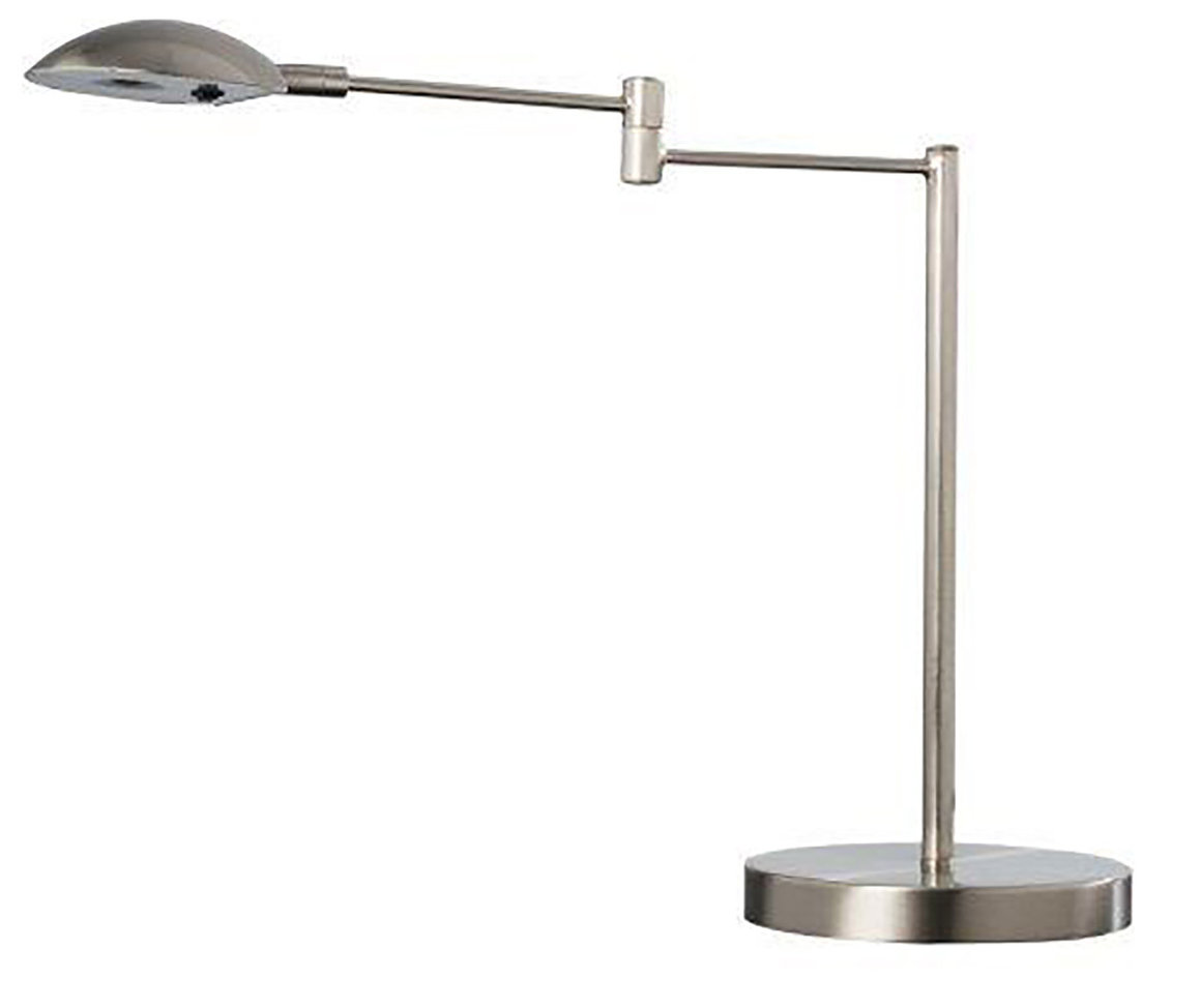 15.75" Tall "Luna" Swing Arm LED Desk Lamp, Satin Steel - Transitional ...