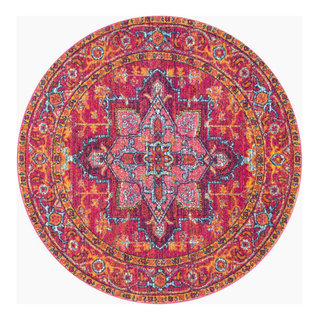 Traditional Vintage Katrina Blooming Rosette Rug, 5'Round ...