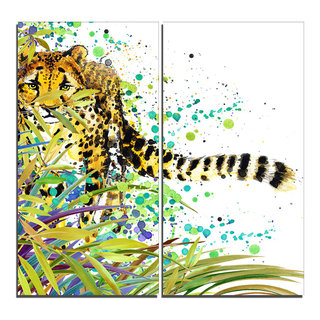 "The Predator" Animal Canvas Artwork, 40"x40" 2 Pieces - Contemporary ...
