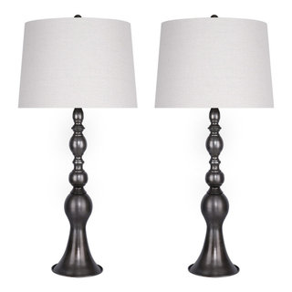 35" Vintage Table Lamp With Balustrade Design, Set of 2 - Traditional ...