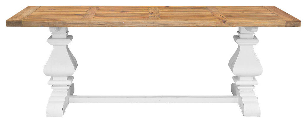 Balustrade Dining Table, White - French Country - Dining Tables - by ...